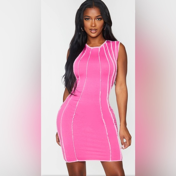 Dresses | Nwt Pretty Little Thing Shape Fuschia Contrast Seam Detail ...